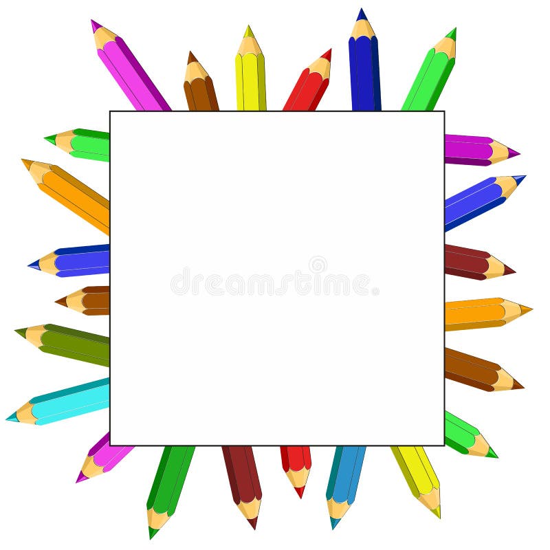 Frame from Colored Pencils. Stock Vector - Illustration of sharp ...