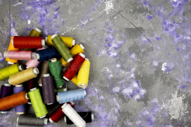 Frame of Colored Sewing Threads, Top View and Space for Text, Copy ...