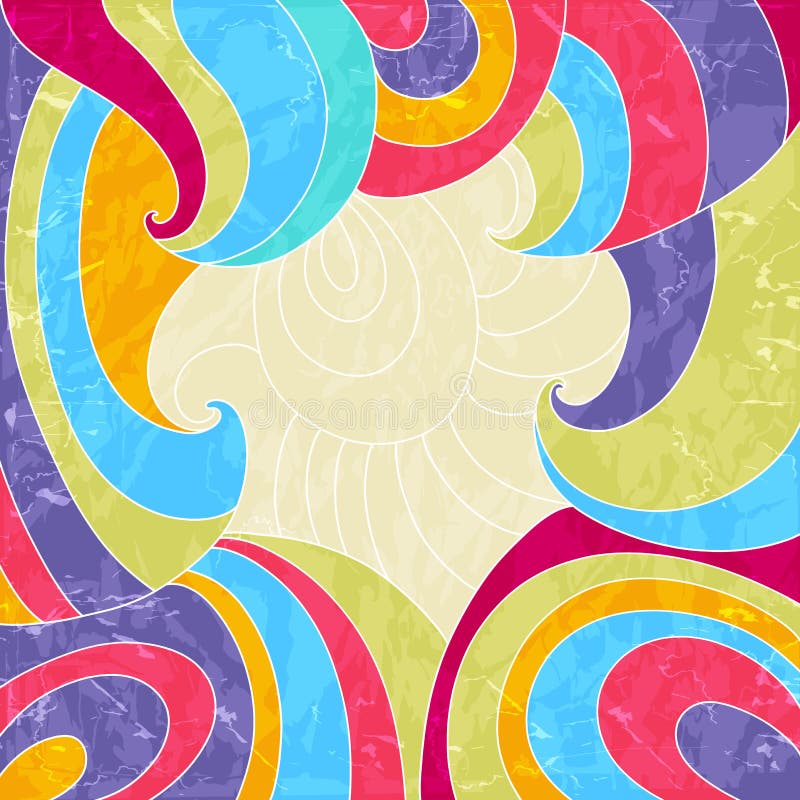 Frame with Colorful Swirls and Waves. Stock Vector - Illustration of ...