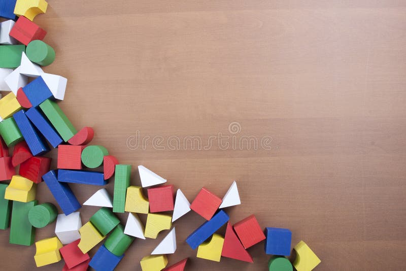 Frame of the Colorful Wood Blocks Stock Image - Image of blue ...