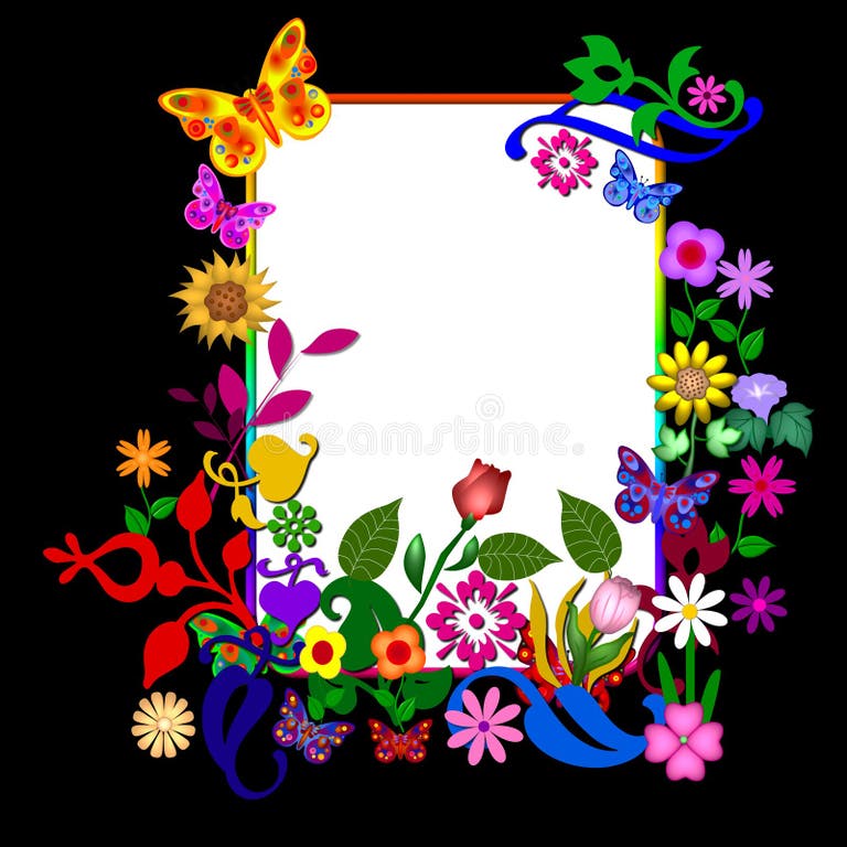 Frame colorido da flor ilustração stock. Ilustração de projeto - 5663261