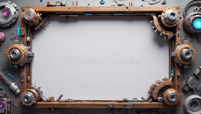 A Frame that Combines the Complexity of Engines and Gears Stock ...