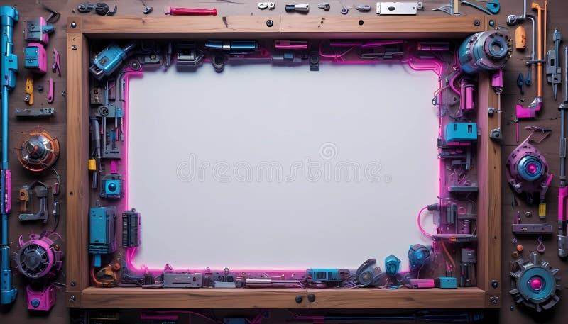 A Frame that Combines the Complexity of Engines and Gears Stock ...