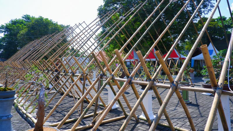 Frame Construction Made of Artificial Garden Bamboo Stock Photo - Image ...