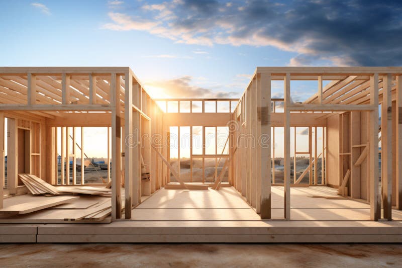 Frame Construction, Wooden Frame House, Wooden Framework, Stock Photo ...