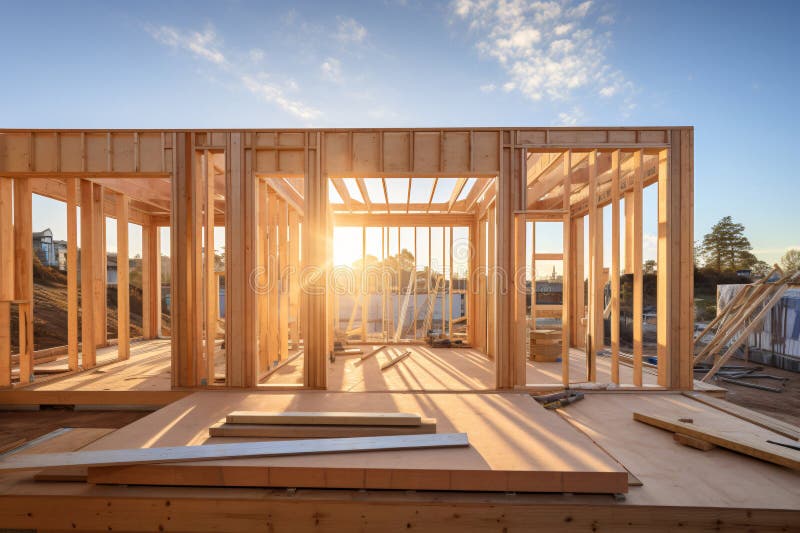 Frame Construction, Wooden Frame House, Wooden Framework, Stock Image ...