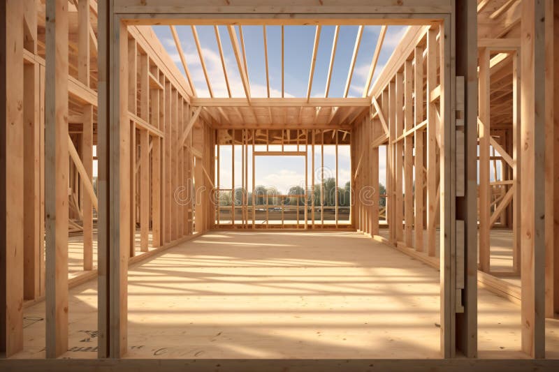 Frame Construction, Wooden Frame House, Wooden Framework, Stock Image ...