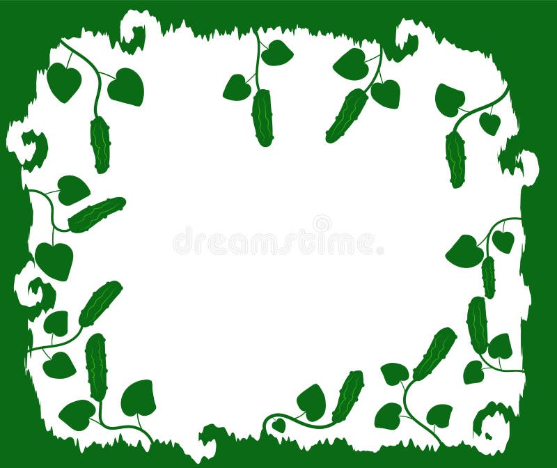 Frame with Cucumber Vegetables Stock Vector - Illustration of banner ...