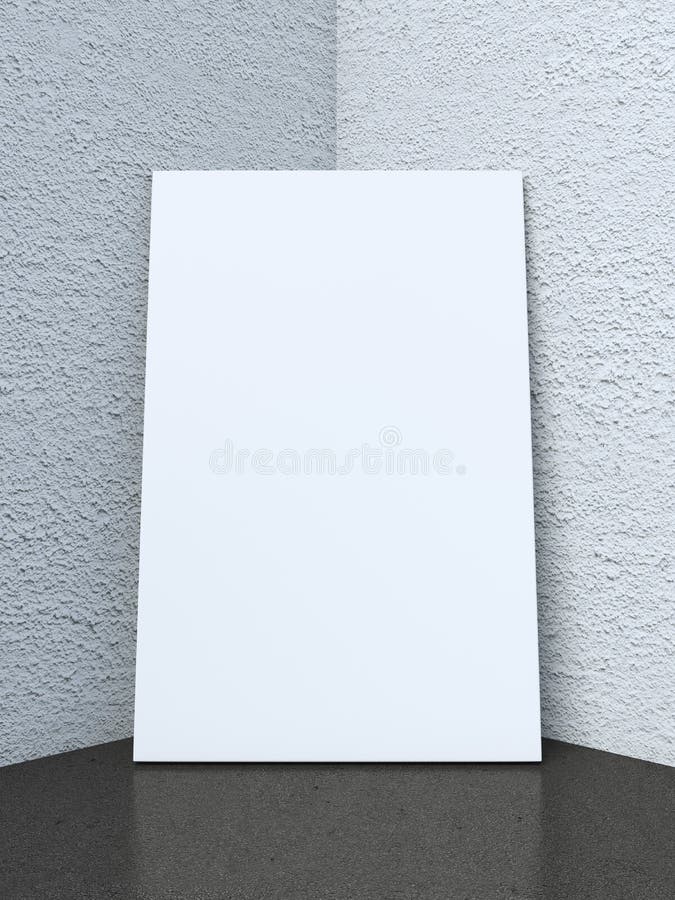 Frame in Corner of Interior with Black Floor Stock Image - Image of ...