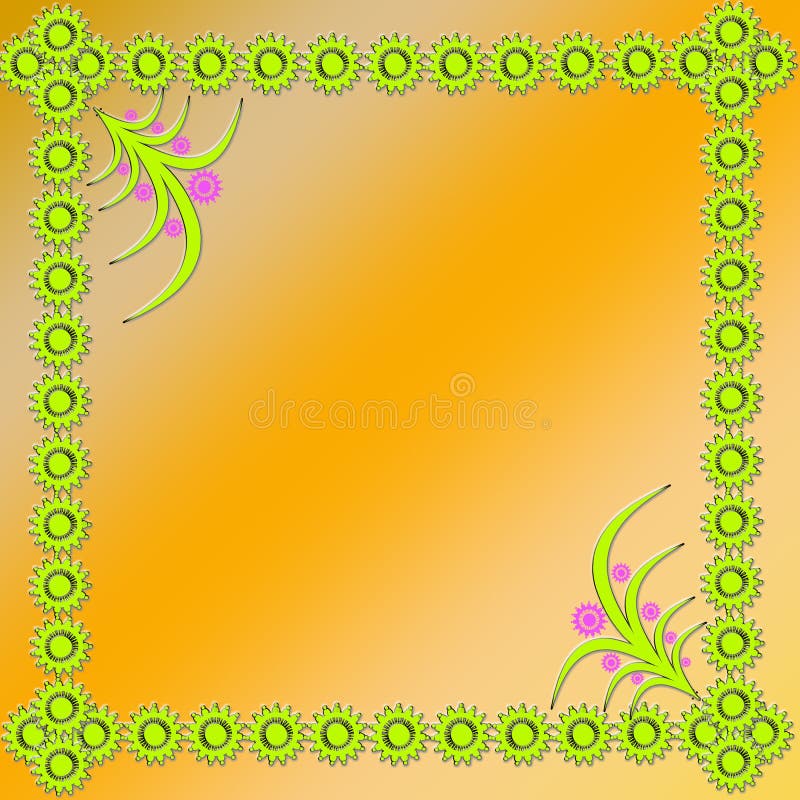 Frame in the Corner from Light-green Figures Stock Illustration ...