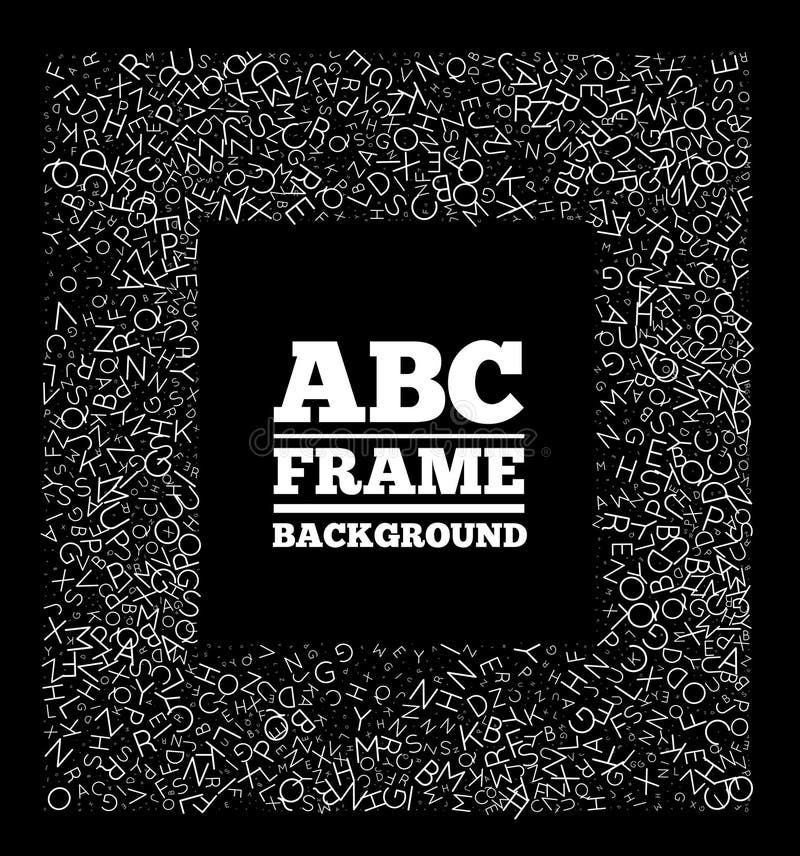Frame Created from the Letters of Different Sizes. ABC Text Frame ...
