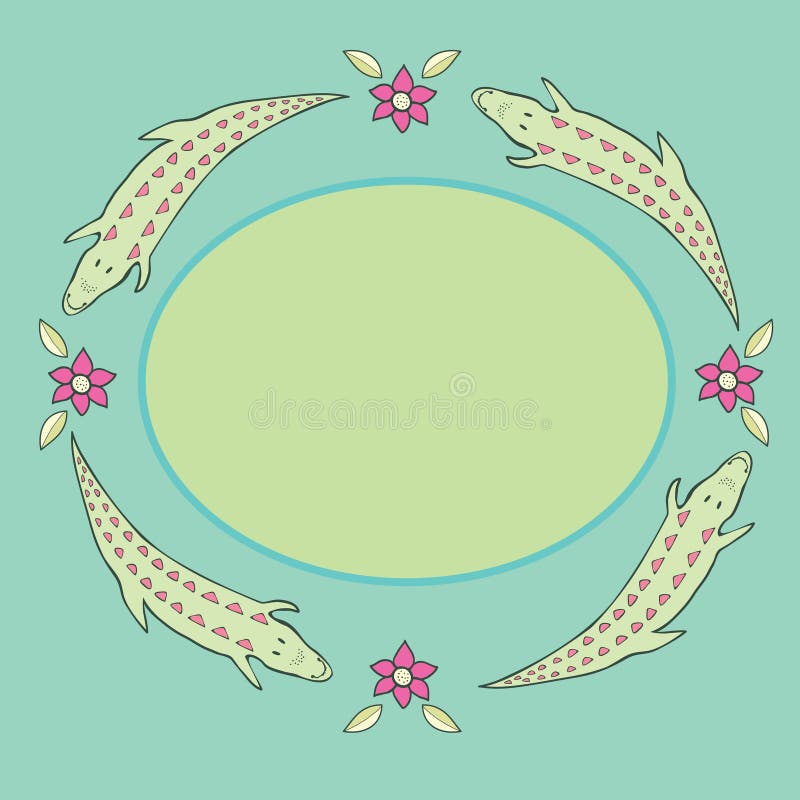Frame crocodile stock vector. Illustration of reptilian - 43683266