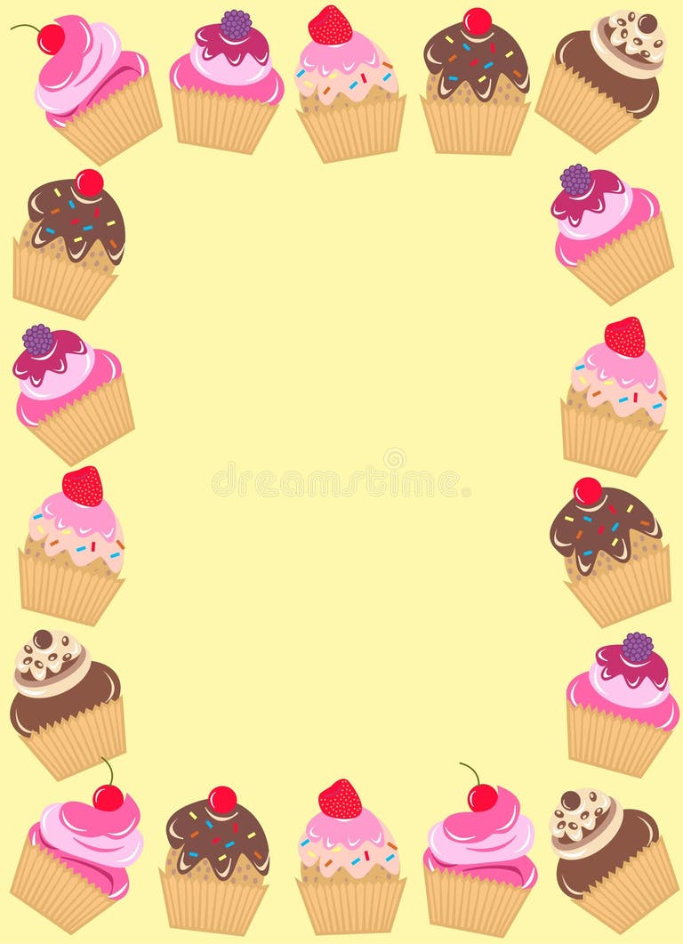 Cupcakes Frames Stock Illustrations – 108 Cupcakes Frames Stock ...