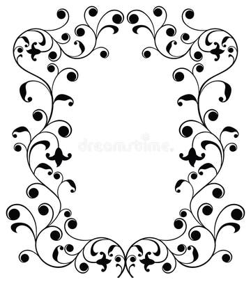 Frame with Curls, Border, Vector Stock Vector - Illustration of fancy ...