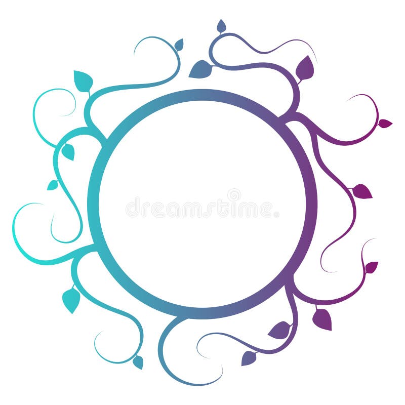 Frame with Curls and Leaves, Isolated on White Background Stock Vector ...