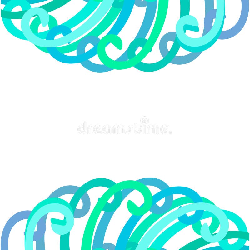 Frame from Curls Vector Colorful Stock Vector - Illustration of drawn ...