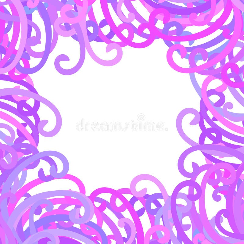 Frame from Curls Vector Colorful Stock Vector - Illustration of hand ...