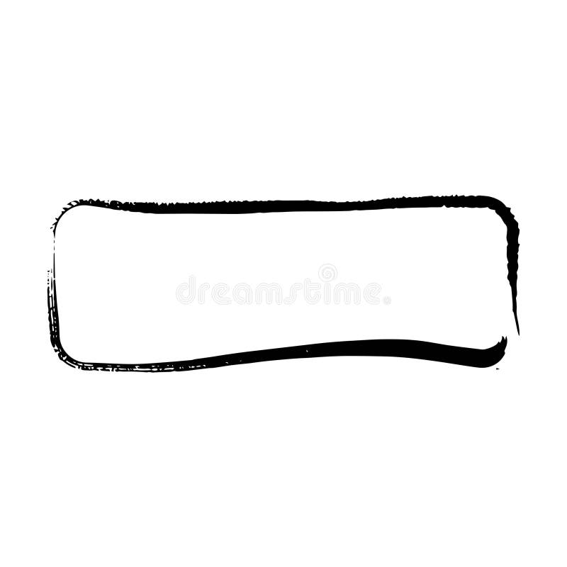 Frame Curved Rectangle Elongated Texture Element, Outline Border Grunge ...