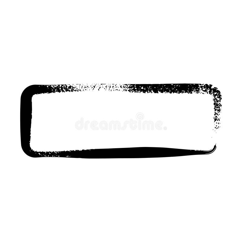 Frame Curved Rectangle Elongated Texture Element, Outline Border Grunge ...