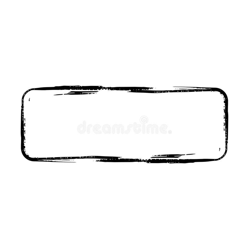 Frame Curved Rectangle Elongated Texture Element, Outline Border Grunge ...