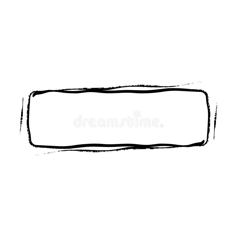 Frame Curved Rectangle Elongated Texture Element, Outline Border Grunge ...