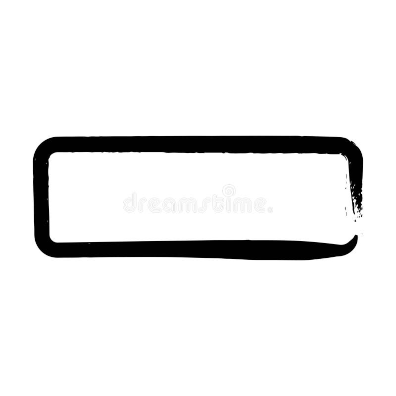 Frame Curved Rectangle Elongated Texture Element, Outline Border Grunge ...