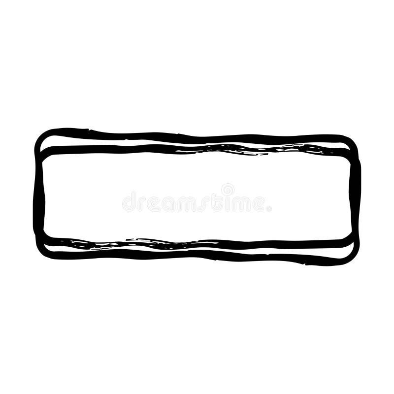 Frame Curved Rectangle Elongated Texture Element, Outline Border Grunge ...