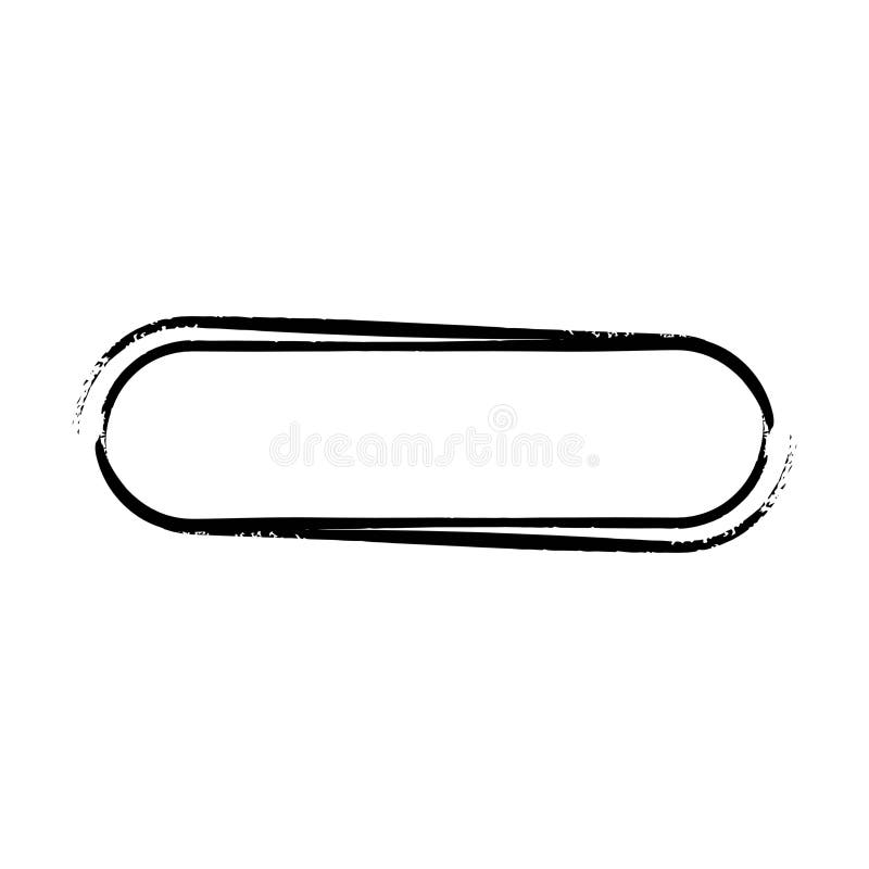 Frame Curved Rectangle Elongated Texture Element, Outline Border Grunge ...