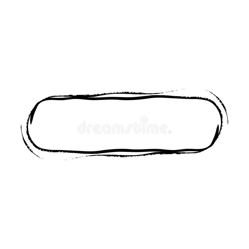 Frame Curved Rectangle Elongated Texture Element, Outline Border Grunge ...