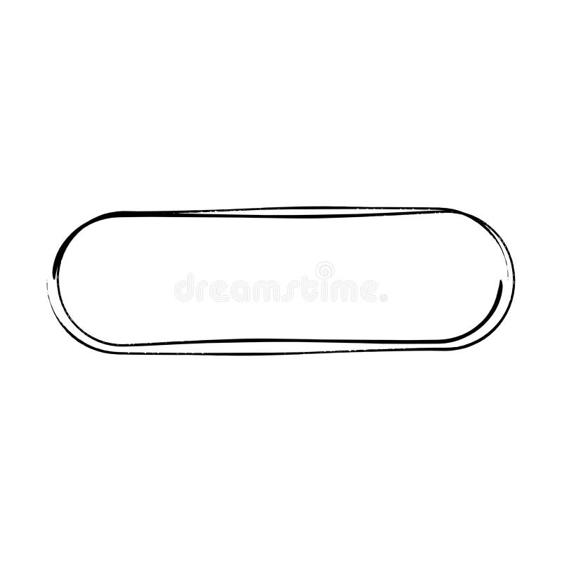 Frame Curved Rectangle Elongated Texture Element, Outline Border Grunge ...