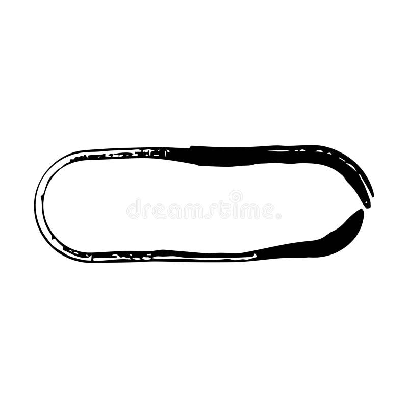 Frame Curved Rectangle Elongated Texture Element, Outline Border Grunge ...