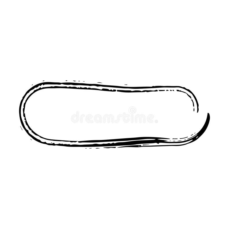 Frame Curved Rectangle Elongated Texture Element, Outline Border Grunge ...