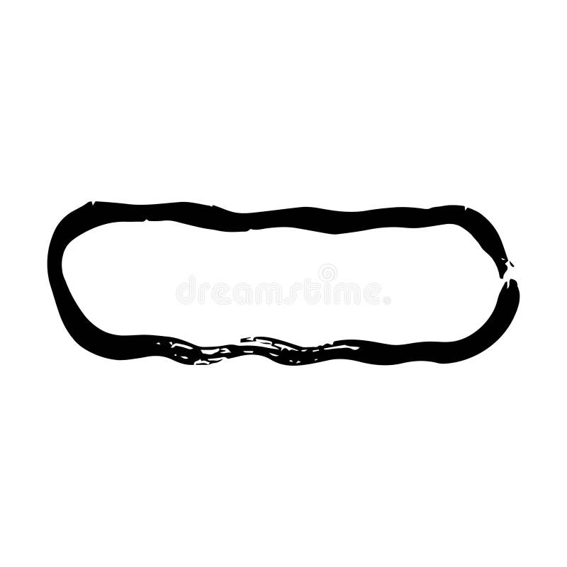 Frame Curved Rectangle Elongated Texture Element, Outline Border Grunge ...