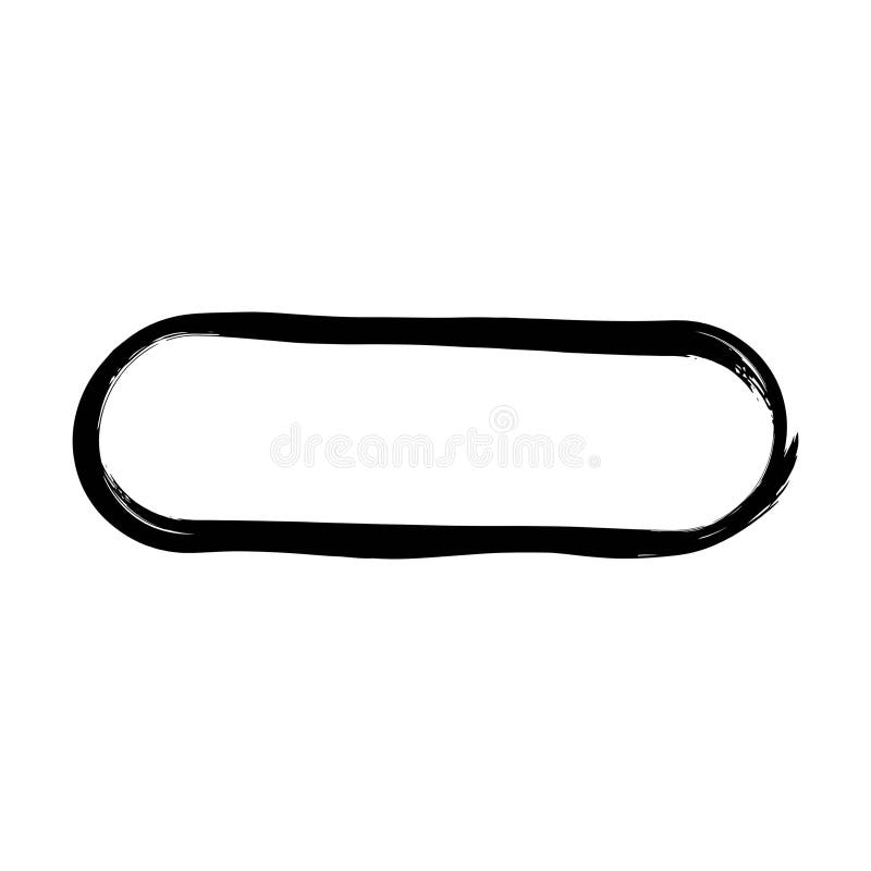 Frame Curved Rectangle Elongated Texture Element, Outline Border Grunge ...