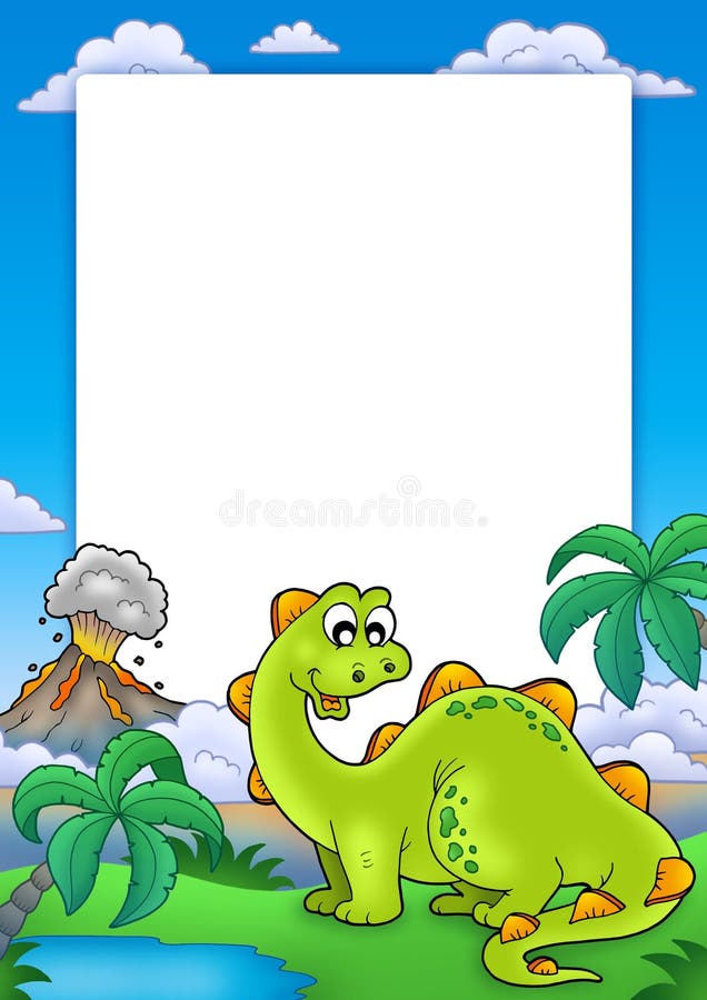 Dinosaur and frame stock vector. Illustration of amusing - 18523458
