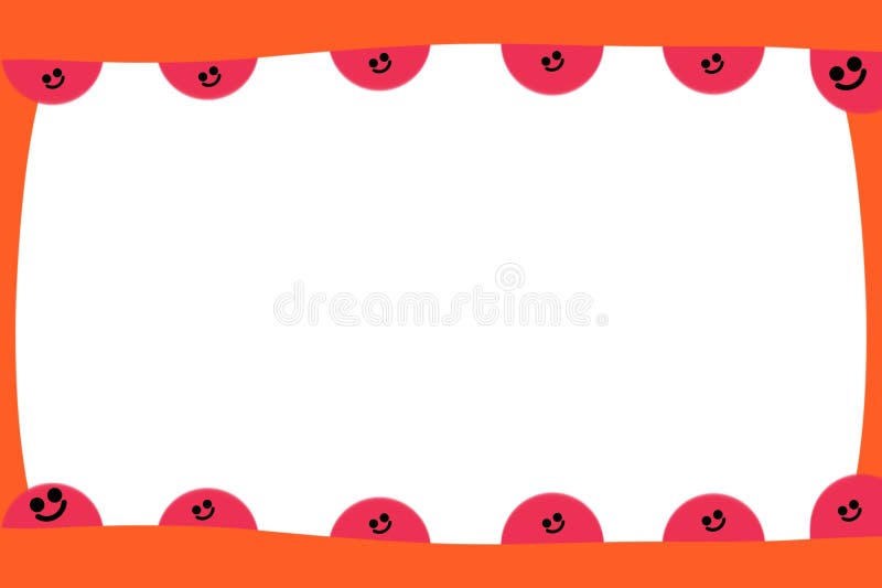 Frame with Cute Smiley Faces. Illustration in Cartoon Style Stock ...