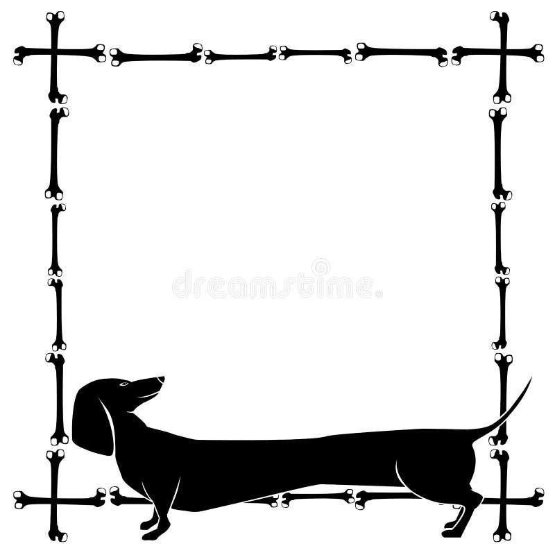 Frame with dachshund stock vector. Illustration of breeding - 68193359
