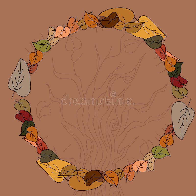 Frame Das Folhas De Outono Para Seu Texto Ilustração Stock - Ilustração ...