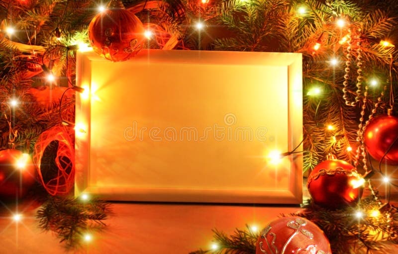 Frame das luzes de Natal foto de stock. Imagem de creativo - 7294108