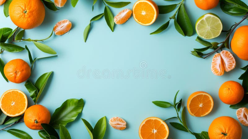 Tangerines Pattern Frame Stock Illustrations – 185 Tangerines Pattern ...