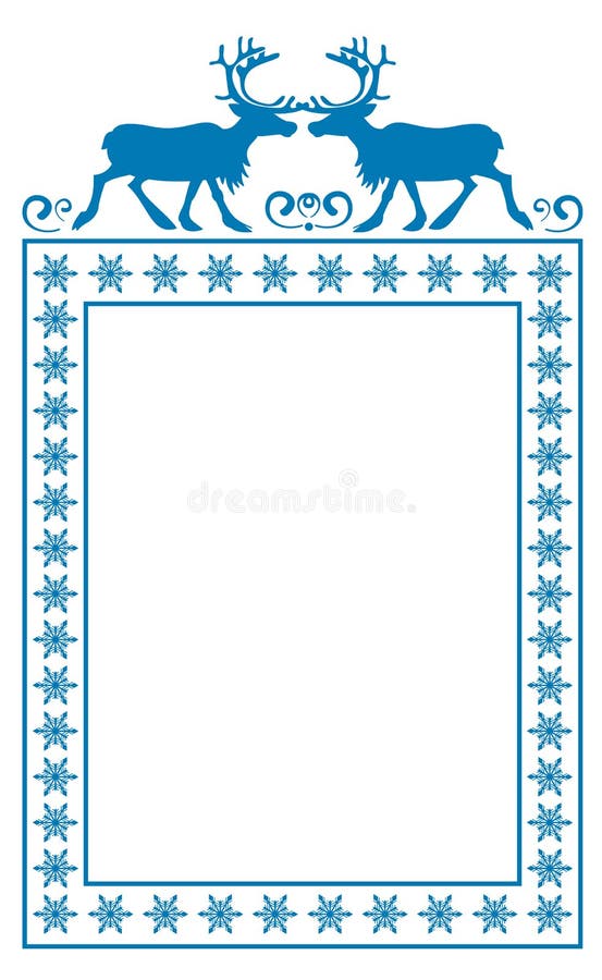 Frame with deer silhouette stock vector. Illustration of border - 43140282