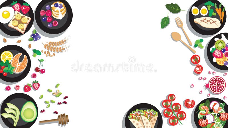 Frame of Delicious Clean Food Menu for Healthy Concept Stock ...