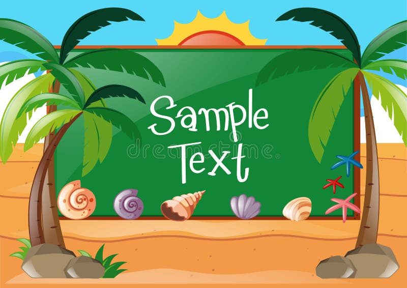 Frame Design with Beach Theme Stock Vector - Illustration of outside ...