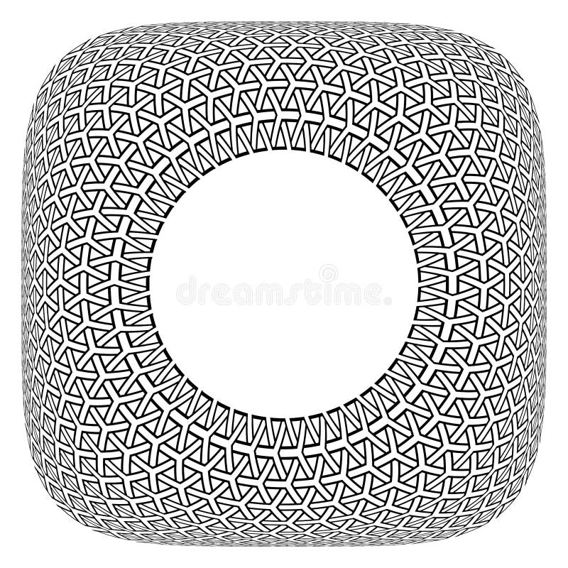 Frame Design. Convex Geometric Circle Pattern in Square Shape Stock ...