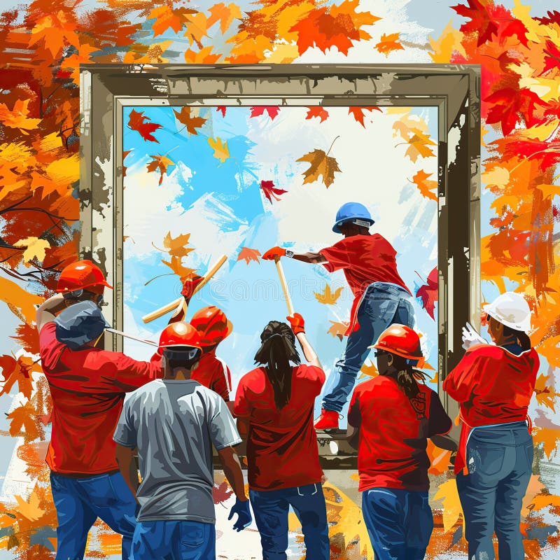 Frame Design Featuring Volunteer Activities for National Make a ...