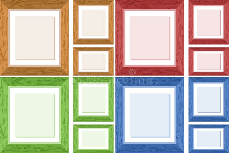 Frame Design in Four Different Colors Stock Vector - Illustration of ...