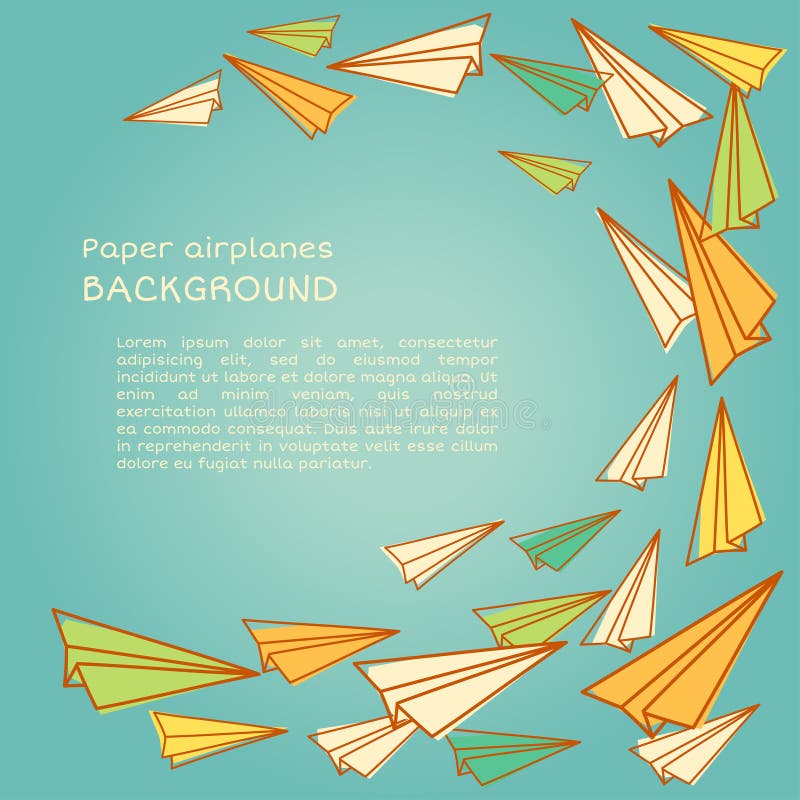 Frame Design with Paper Planes. Stock Vector - Illustration of card ...