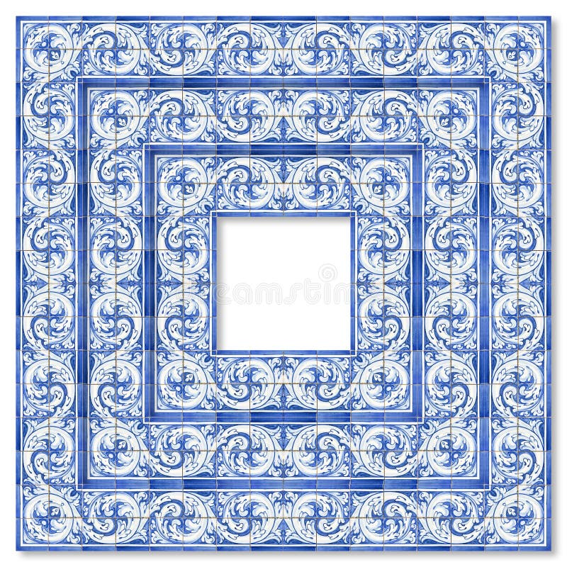 Frame Design with Typical Portuguese Decorations Called Azulejos Stock ...