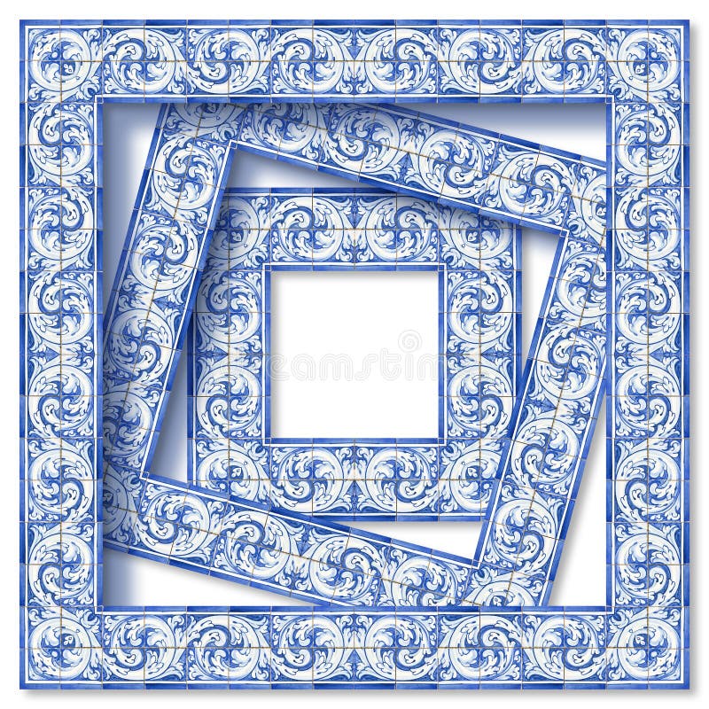 Frame Design with Typical Portuguese Decorations Called Azulejos Stock ...