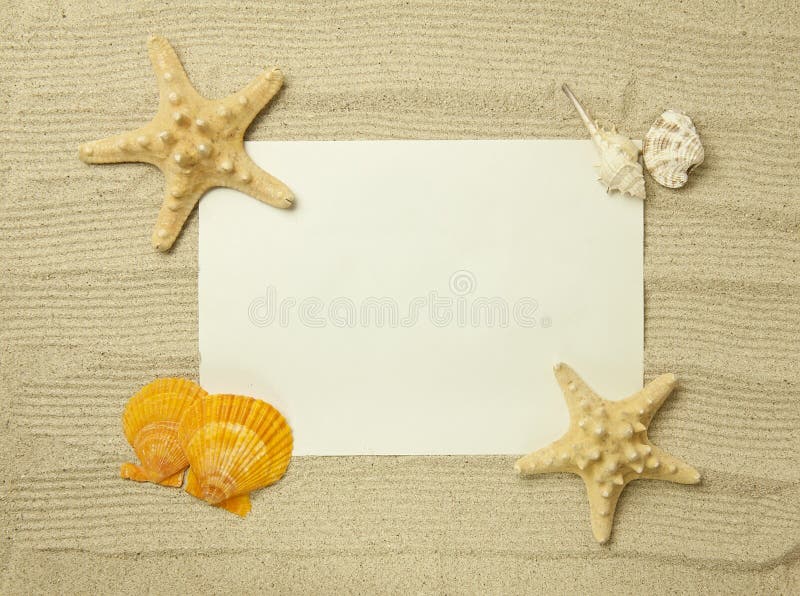 Frame Do Mar Com Starfishes Foto de Stock - Imagem de quadro, couro ...